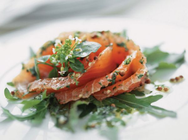 Saumon façon gravlax et sa roquette | Comptoir des Vignes Saumon façon gravlax et sa roquette | Comptoir des Vignes